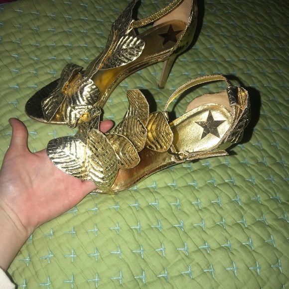 Kotur | Shoes | Kotur Gold Leaf Heels | Poshmark